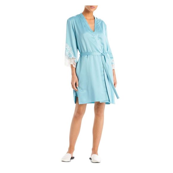Natori | Intimates & Sleepwear | Natori Intimates Aqua Satin Wrap Robe ...